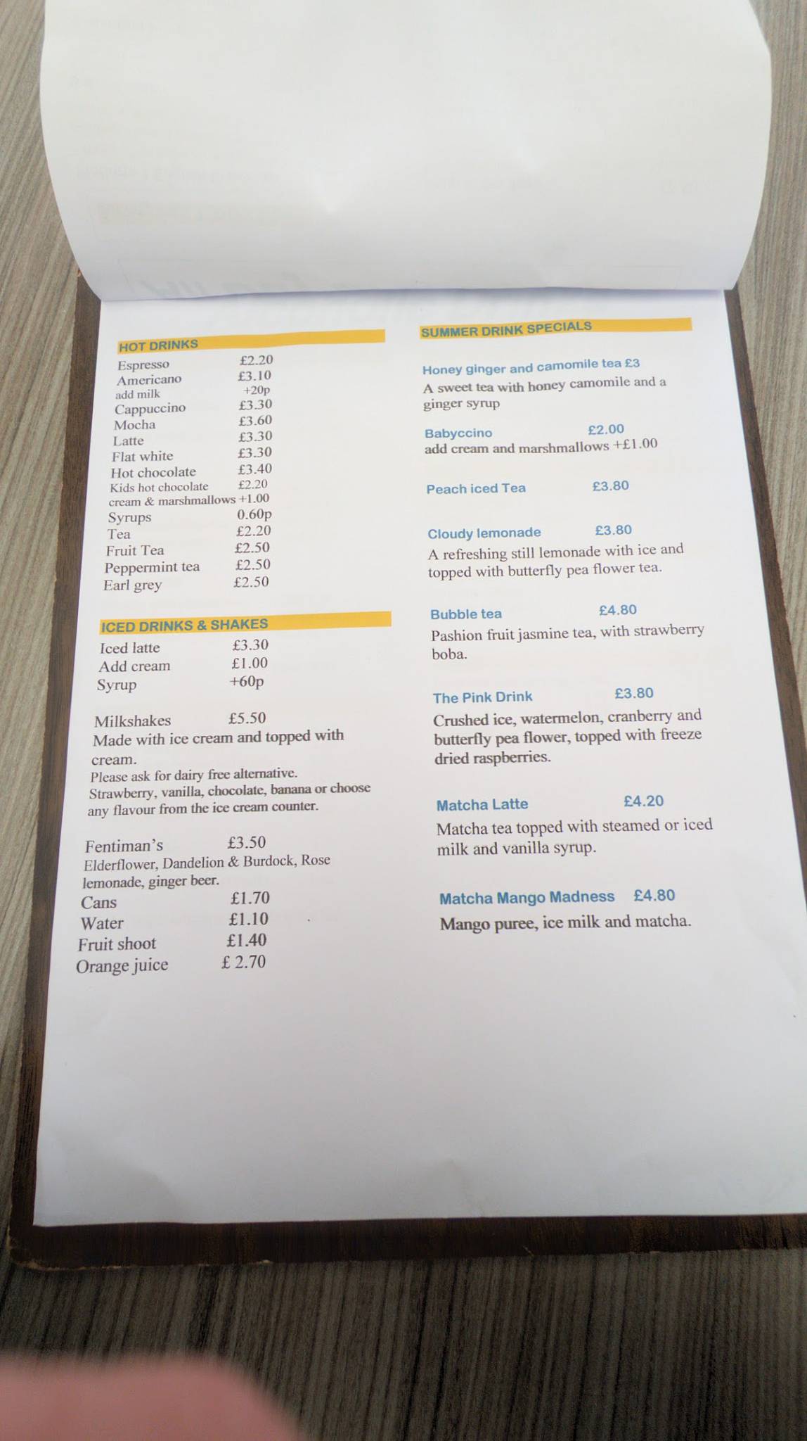 Menu at Platform one cafe, Askam-in-Furness