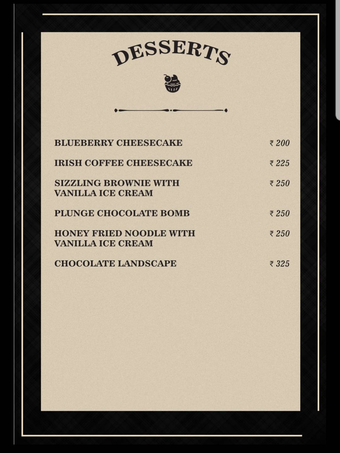 Menu at Plunge, Pune, 3rd Floor