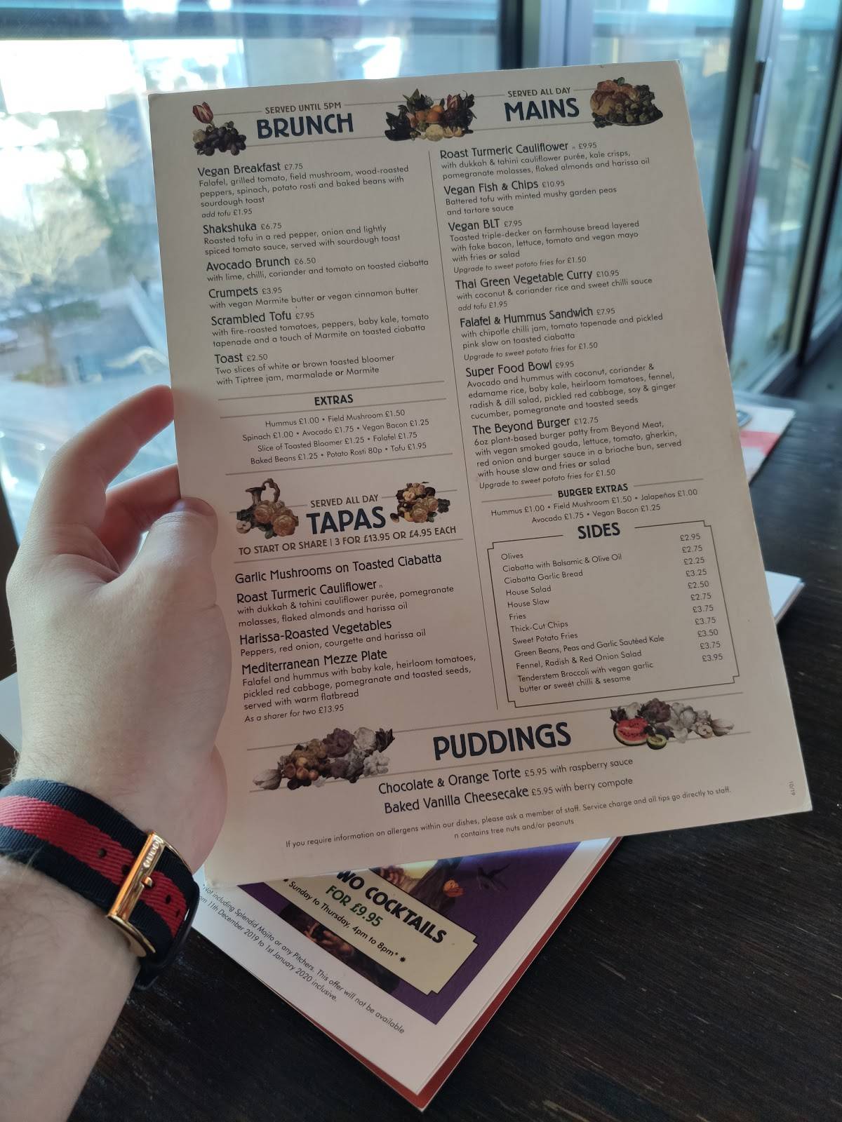 Menu at Cosy Club, Plymouth