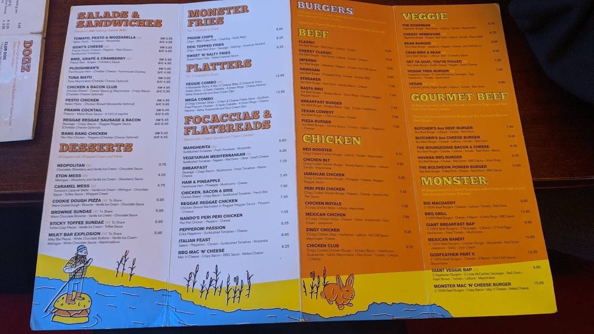 Menu at The Caffeine Club, Plymouth