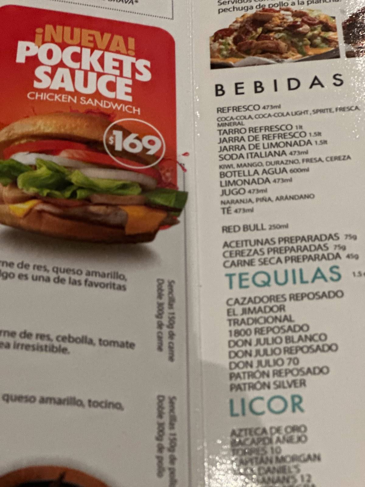 Carta del pub y bar Pockets Plaza Monarca, Tijuana