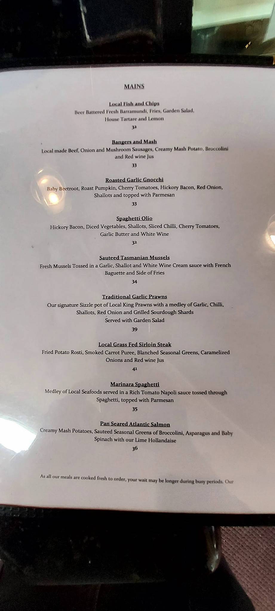 Menu at Poets Cafe, Montville