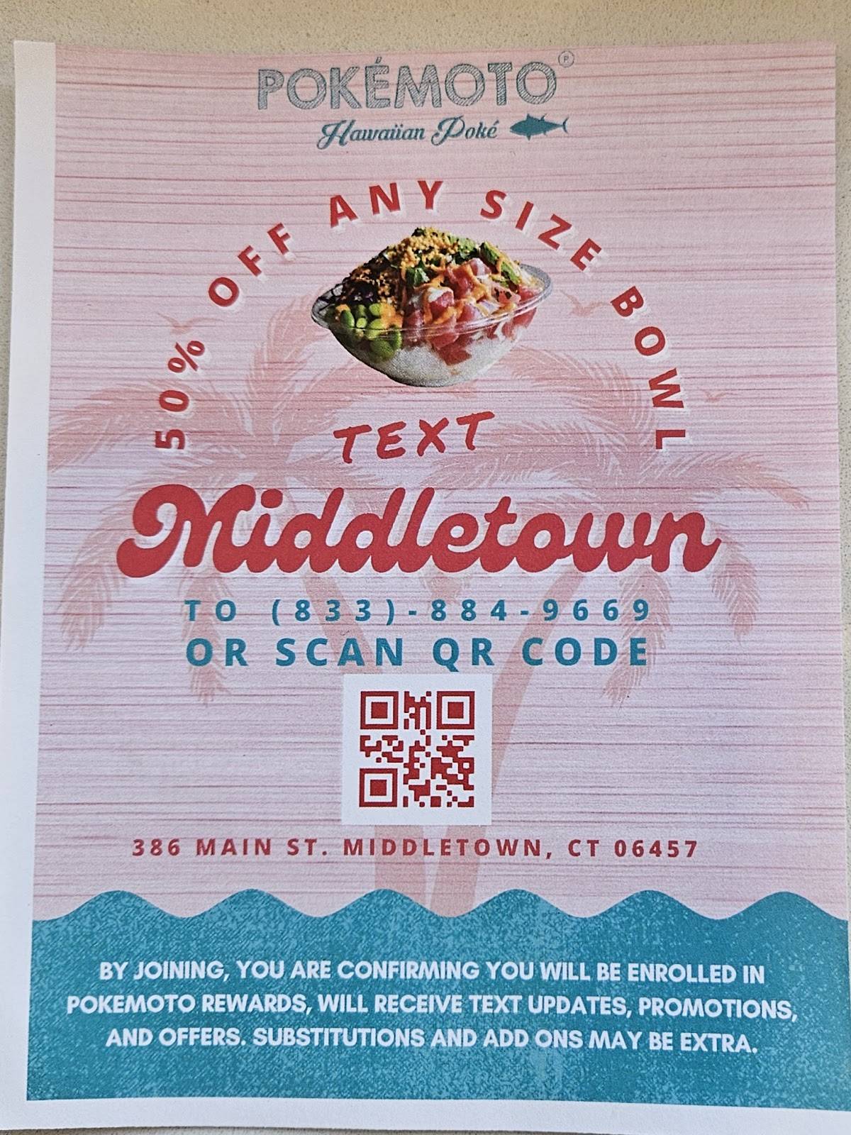Menu at Pokemoto Middletown restaurant, Middletown