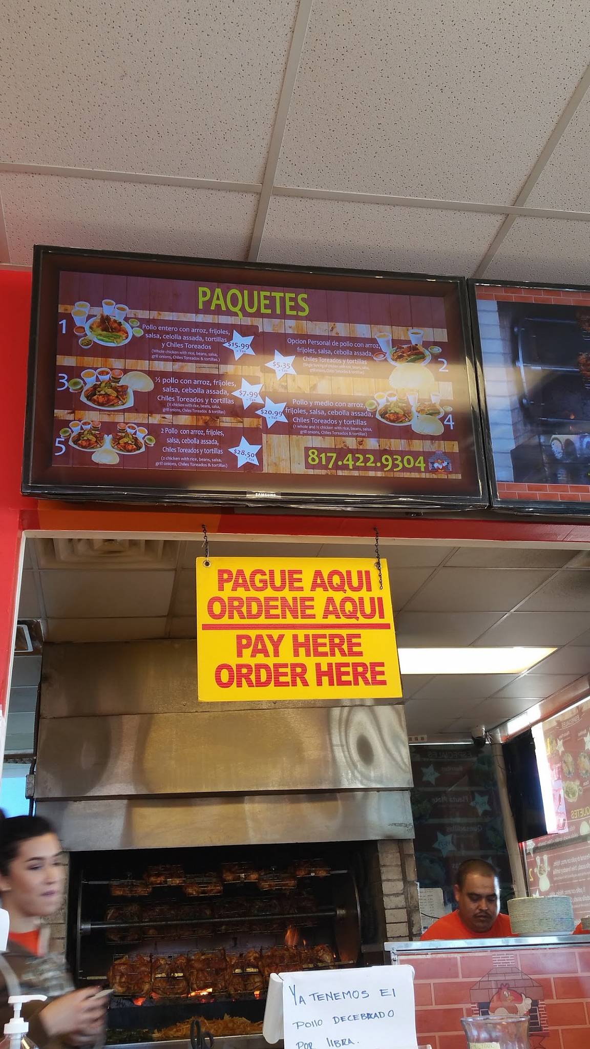 Menu at Pollos La Pullita restaurant, Arlington