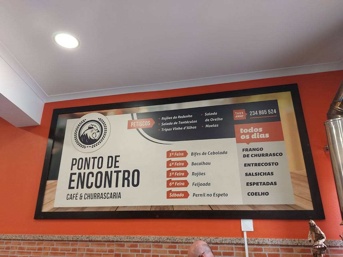 Menu em Ponto de Encontro restaurante, Veiros