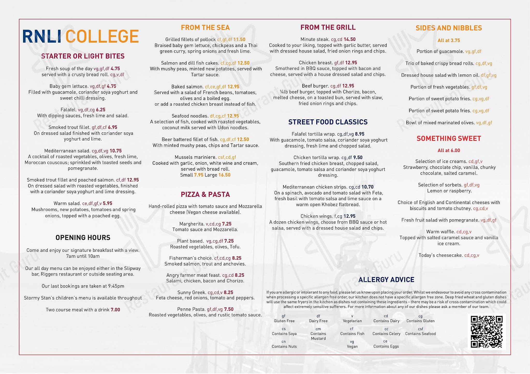 Menu at Riggers pub & bar, Poole