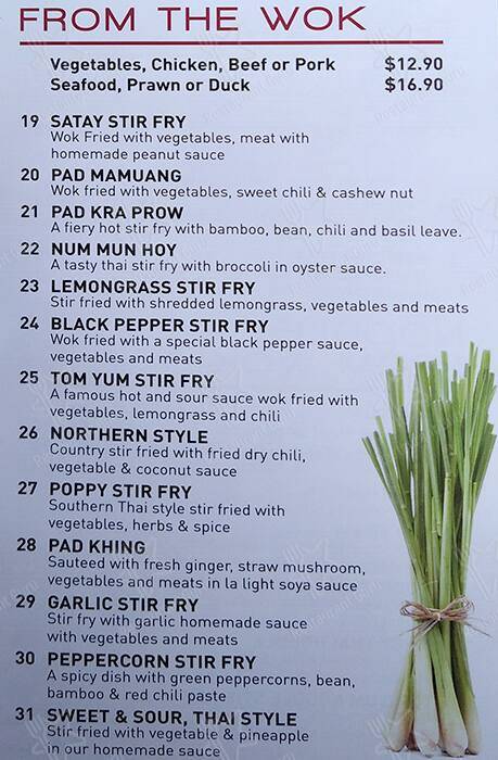 Menu at Poppy's Thai - Pakenham restaurant, Pakenham