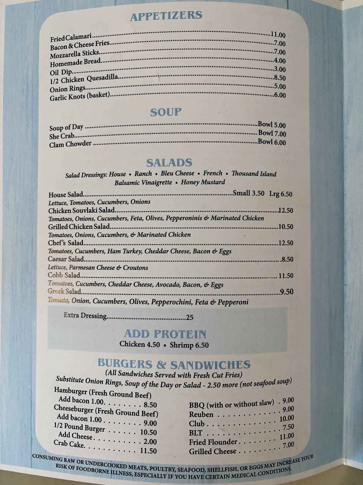 Menu at Poquoson Diner restaurant, Poquoson