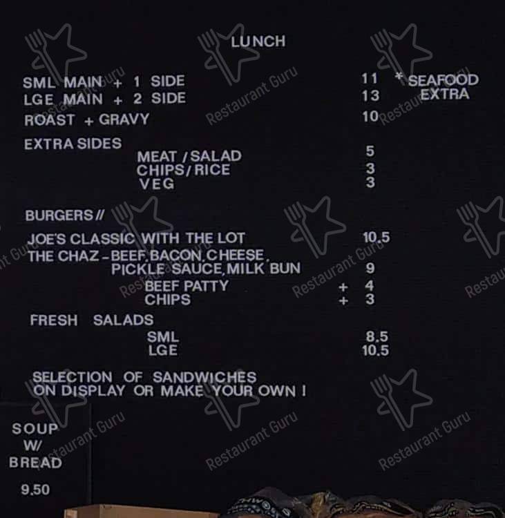 Menu at Port Park Cafe, Port Melbourne