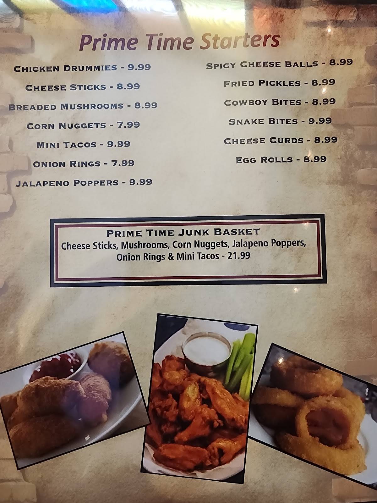 Menu at Prime Time Bar and grill, Eureka