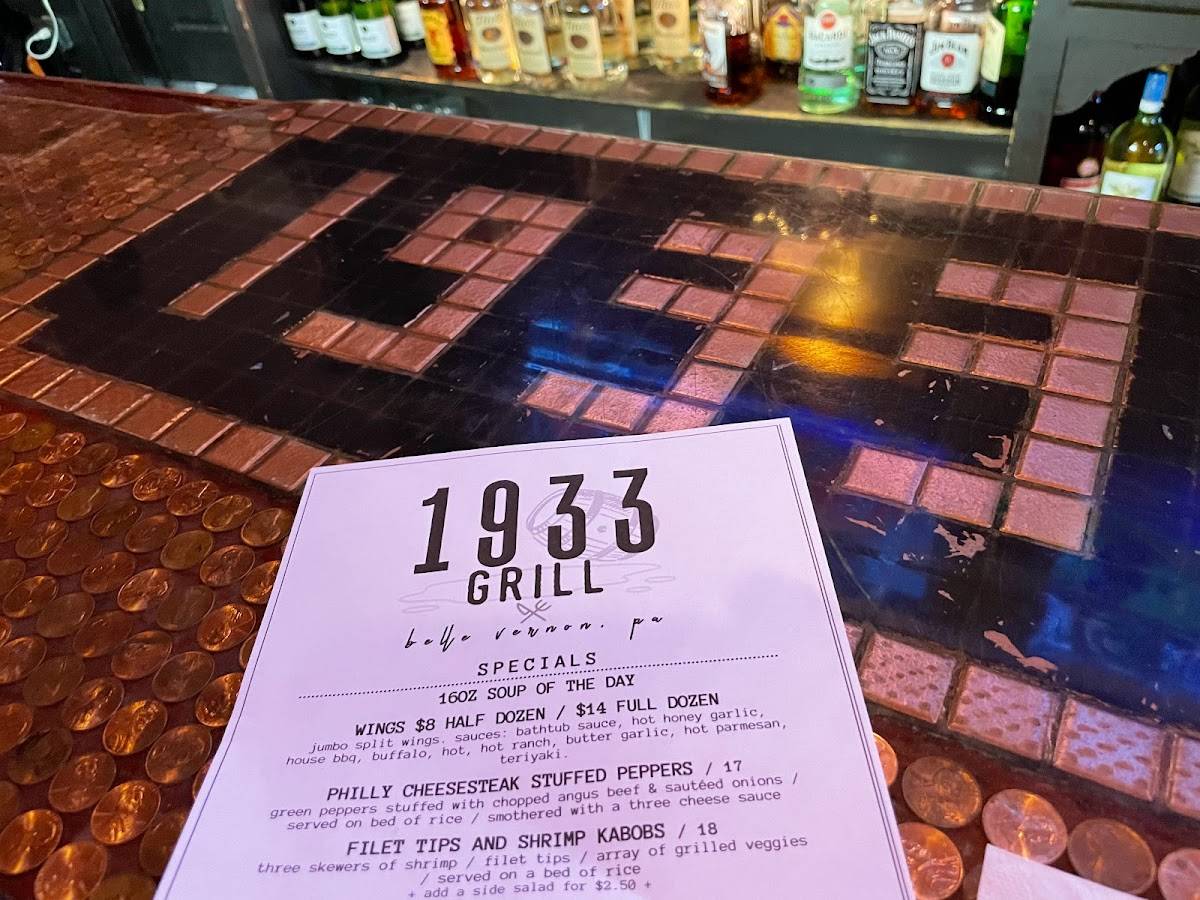 Menu at 1933 Grill pub & bar, Belle Vernon