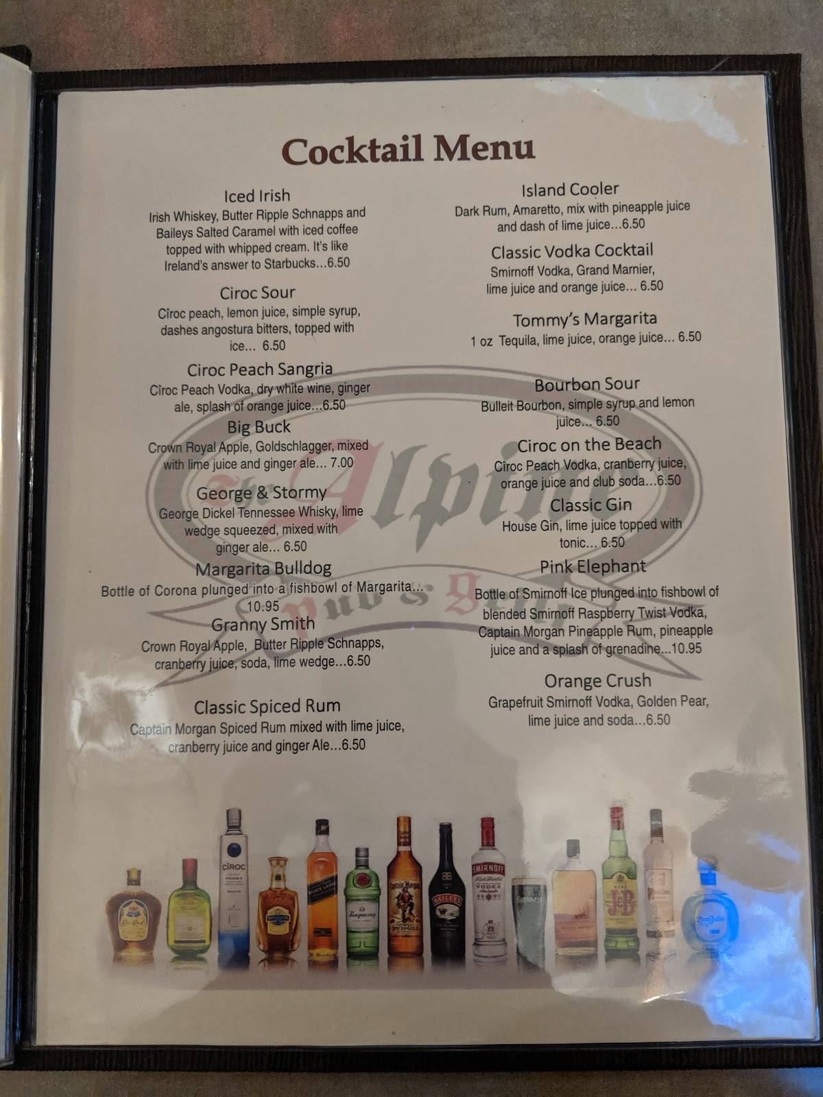 Menu at Alpine Pub & Grill, Prince George