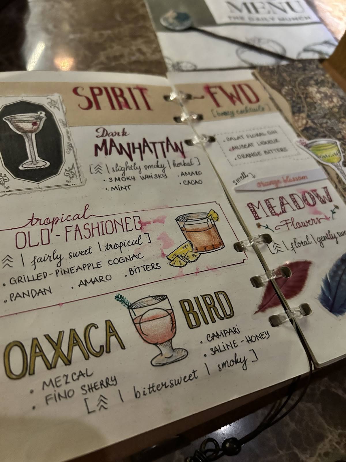 Menu at Aviation Chamber pub & bar, Ho Chi Minh City