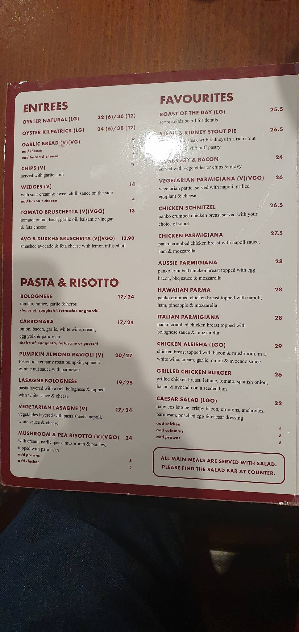 Menu at Baxter Tavern & Motel pub & bar, Baxter