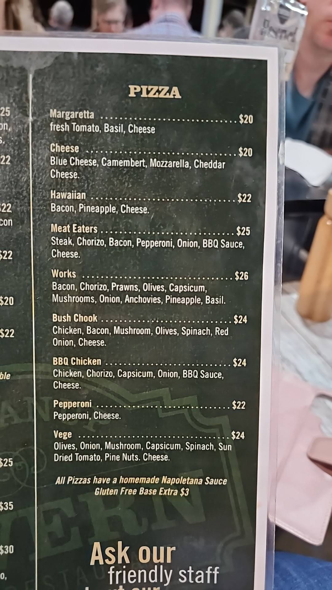 Menu at Boyanup Tavern pub & bar, Boyanup