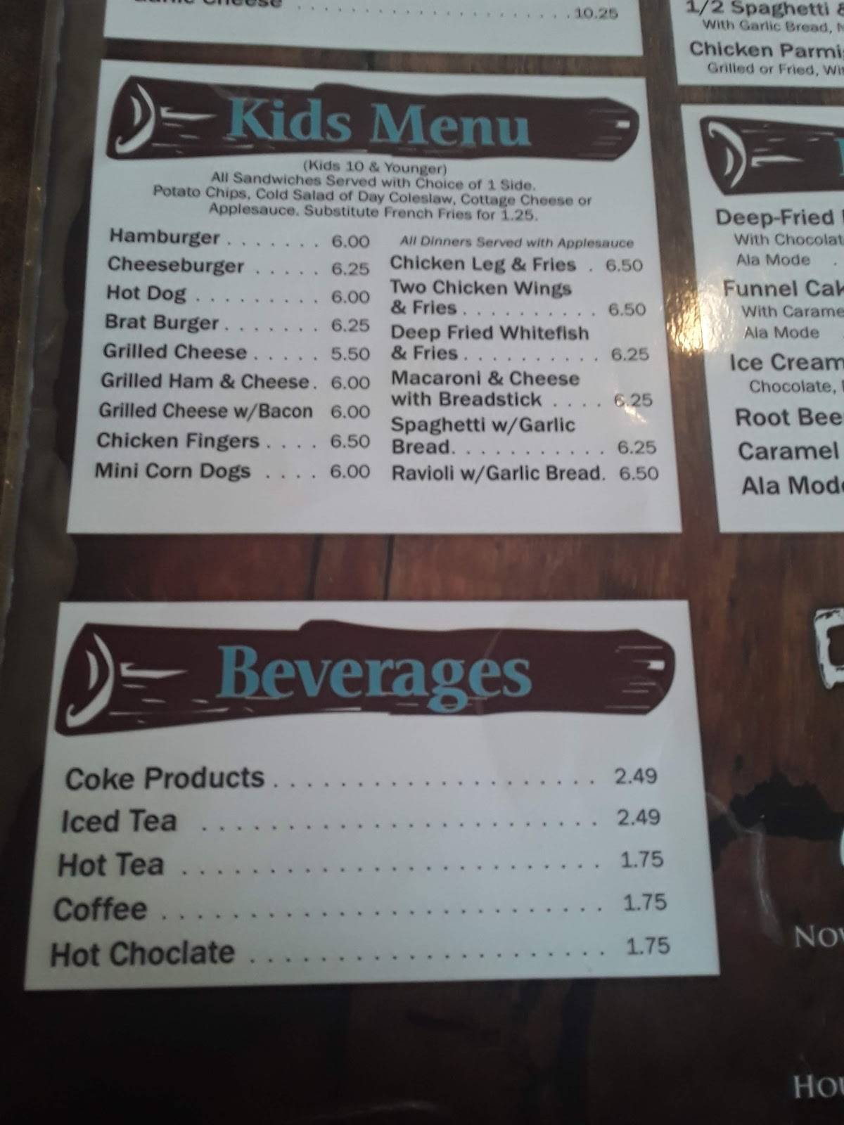 Menu at Cabin Fever Bar & Grill, Peru