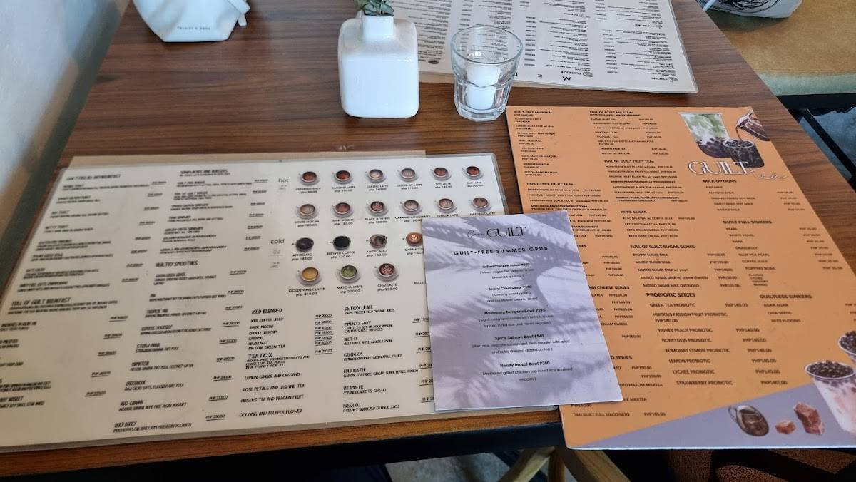 Menu at Cafe Guilt, Quezon City, 35 Sct. Castor St