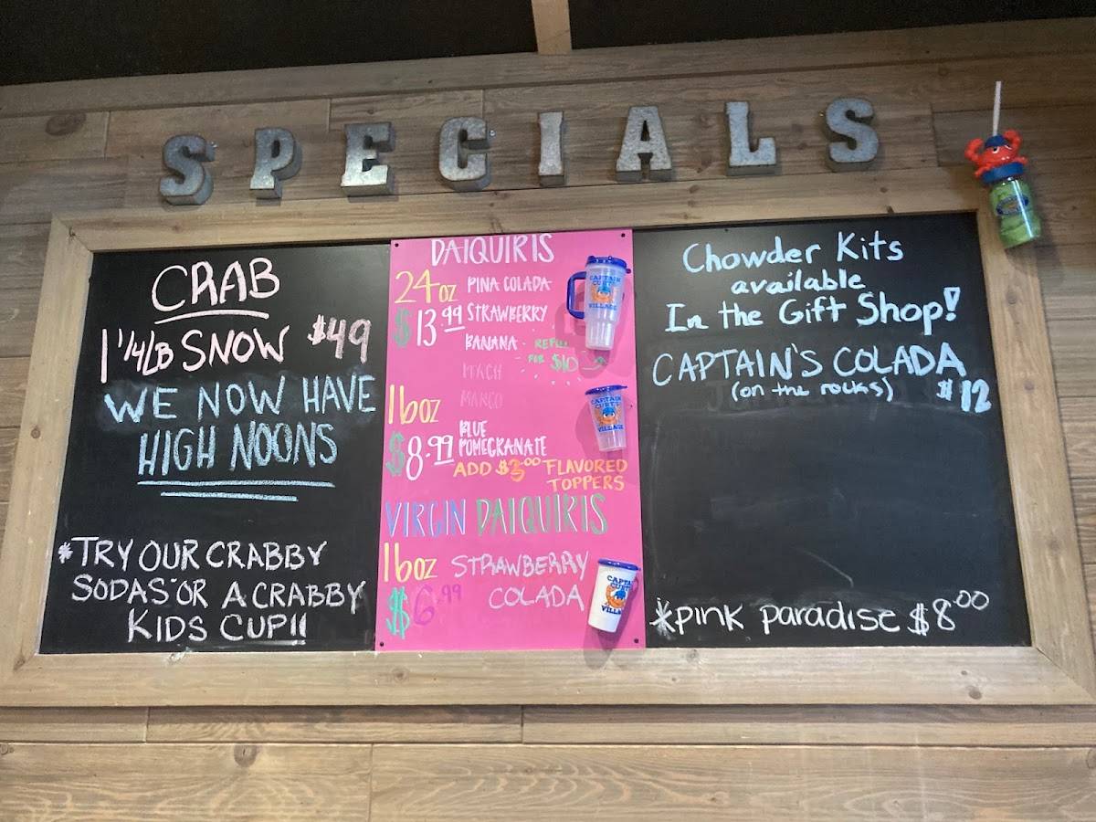 Menu at Captain Curt's Crab & Oyster Bar, Sarasota, Old Stickney Point Rd