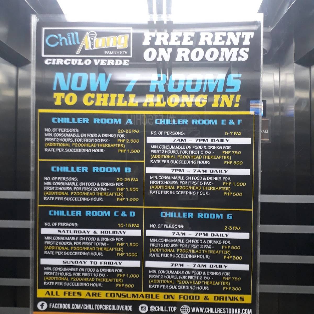 Menu at Chill Top pub & bar, Quezon City, Circulo Verde