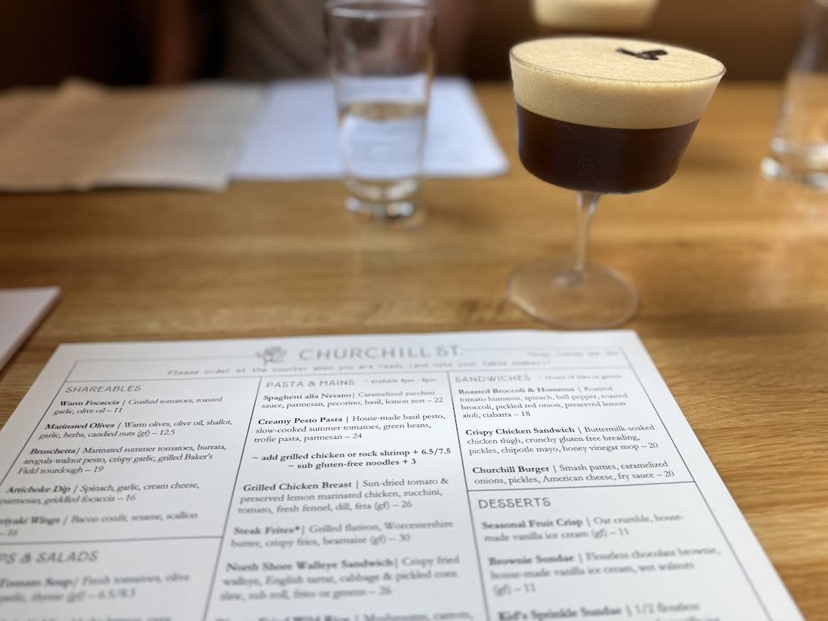 Menu at Churchill St. Restaurant, Shoreview