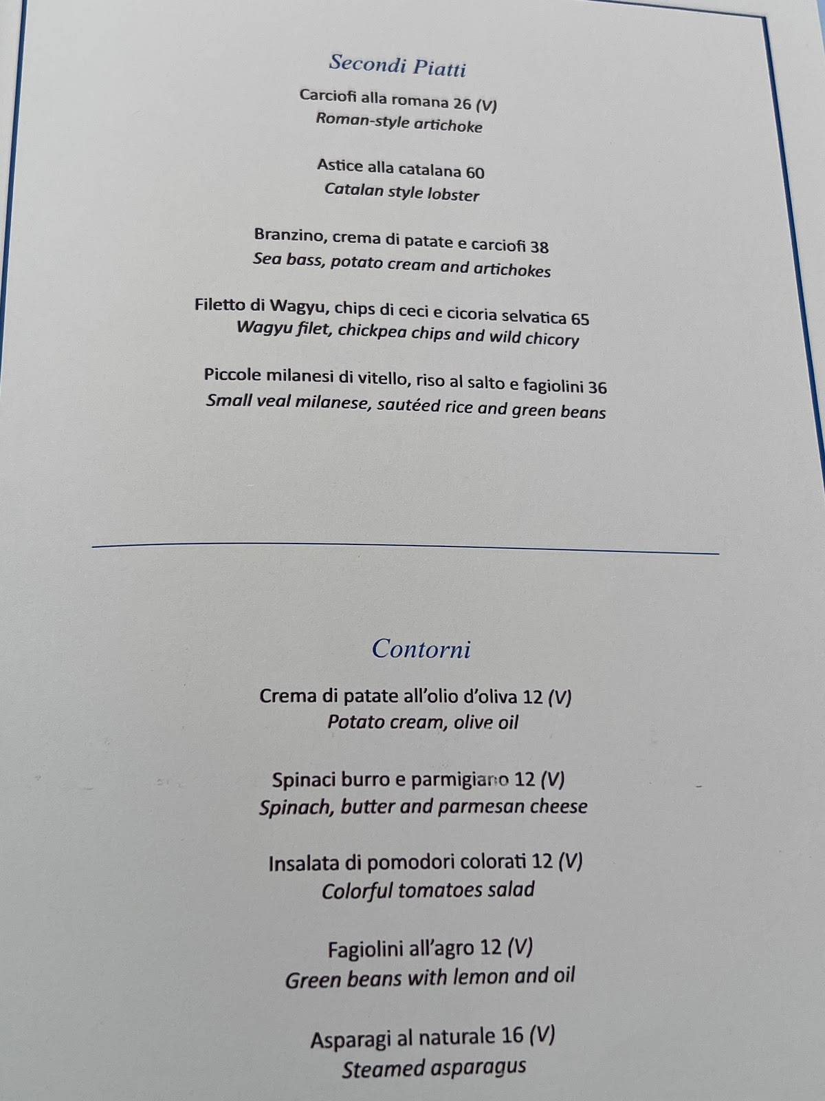 Menu da Cielo Terrace pub & bar, Roma