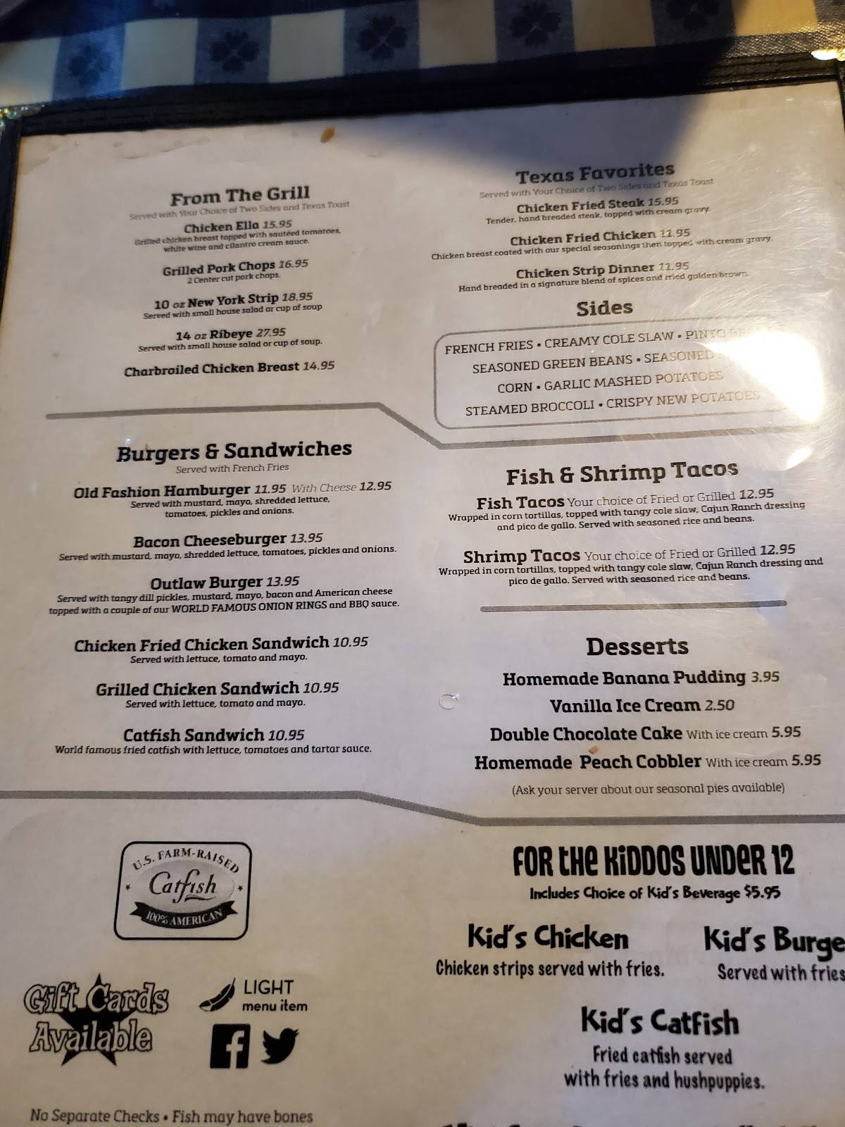 Menu at Clear Springs Restaurant, New Braunfels, TX-46