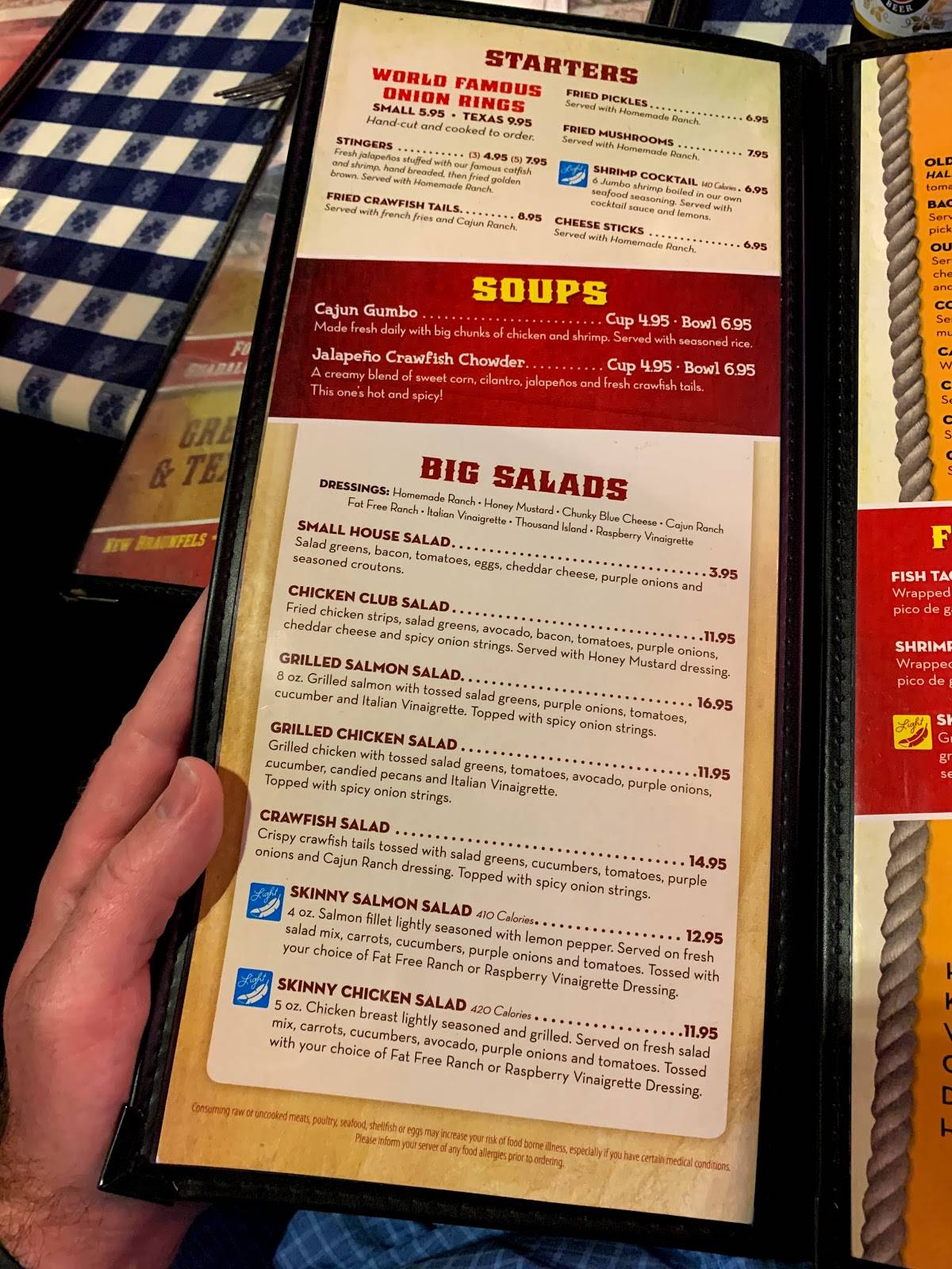 Menu at Clear Springs Restaurant, New Braunfels, TX-46