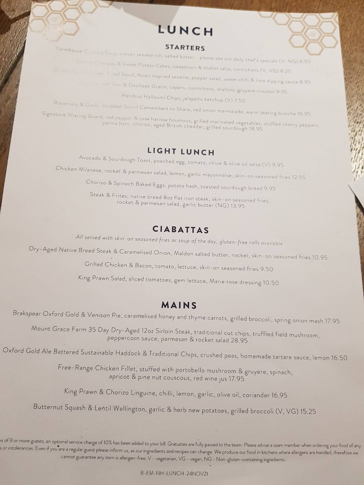 Menu at Egypt Mill Hotel & Restaurant, Stroud