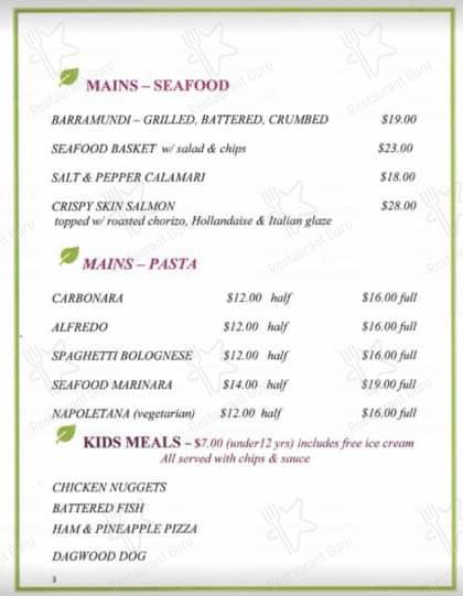 Menu at Fernvale Hotel Motel pub & bar, Fernvale