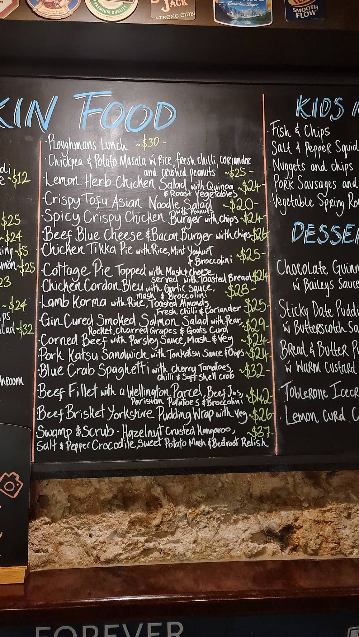Menu at Fox & Firkin English Pub, Tea Tree Gully
