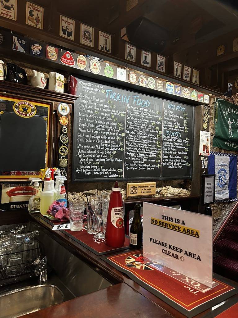 Menu at Fox & Firkin English Pub, Tea Tree Gully