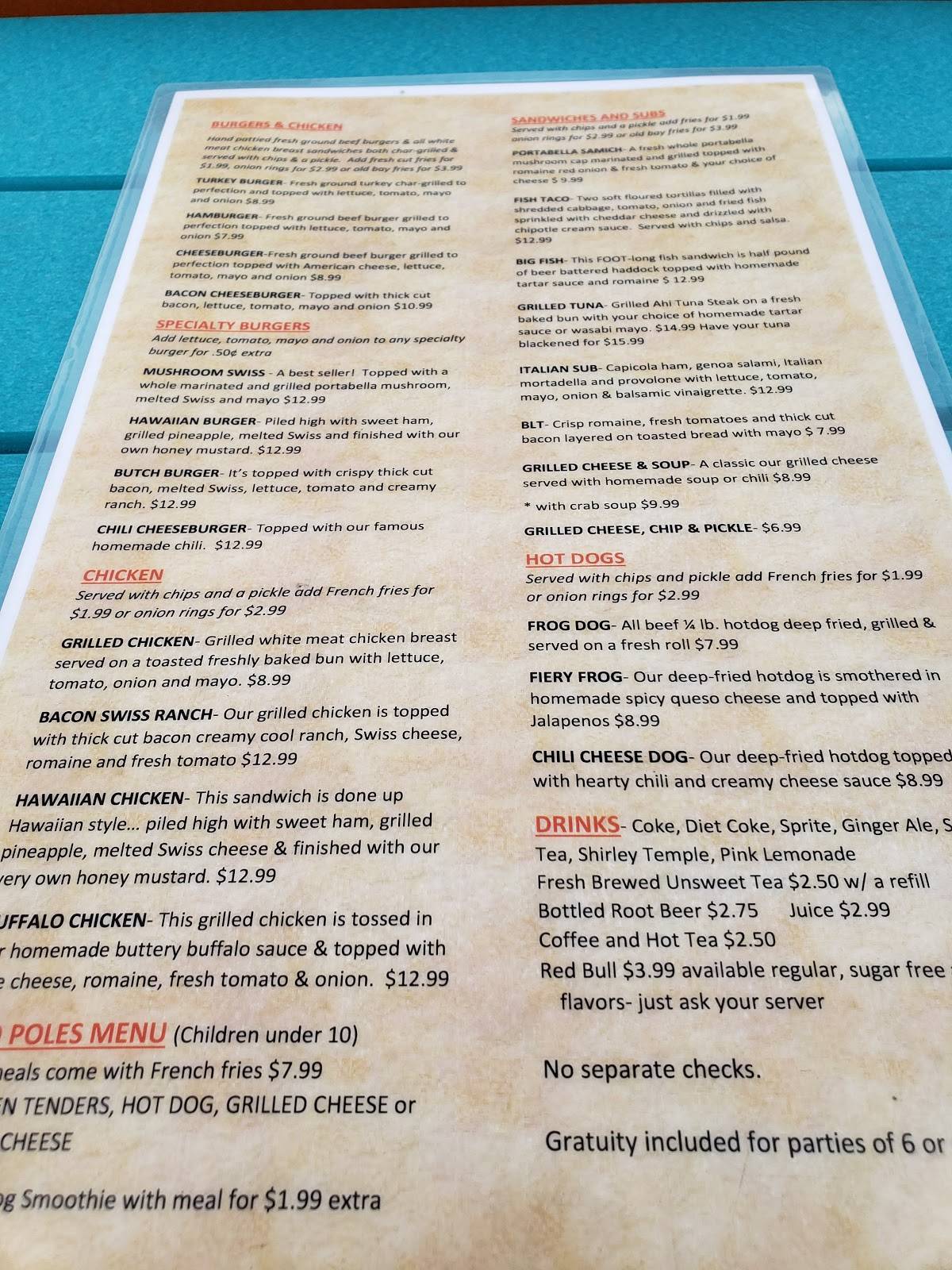 Menu at Frog Bar & Grill, Ocean City, 221 Wicomico St
