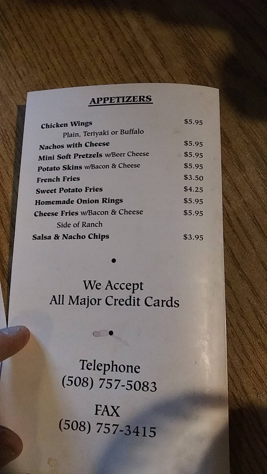 Menu at Herbie's pub & bar, Worcester