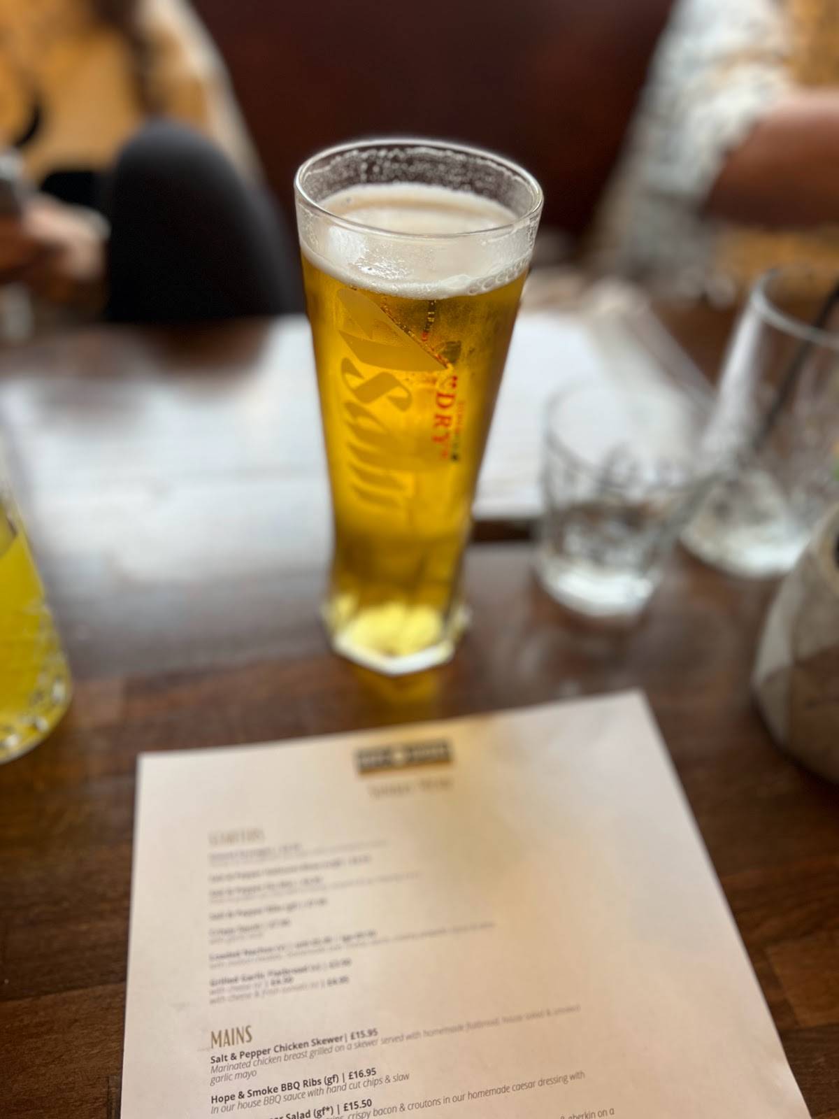 Menu at Hope & Smoke pub & bar, Liverpool