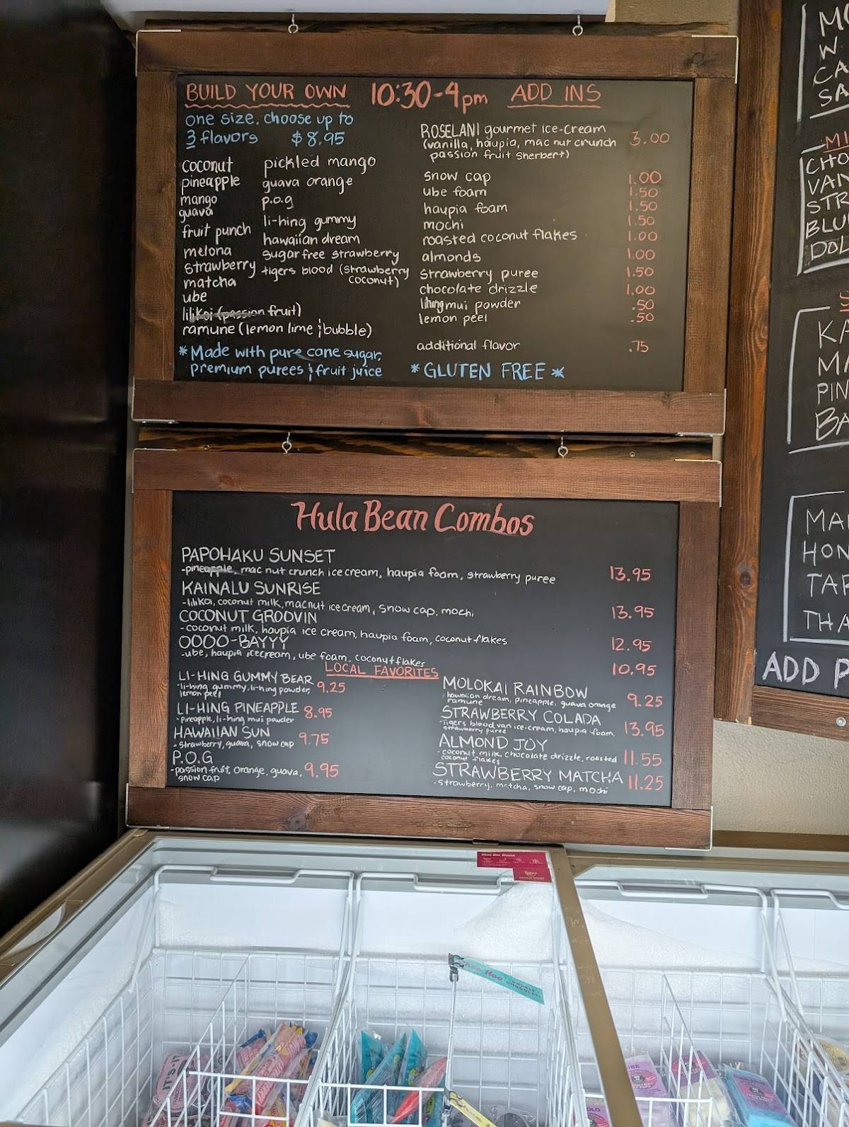 Carta de Hula Bean Cafe, Kaunakakai