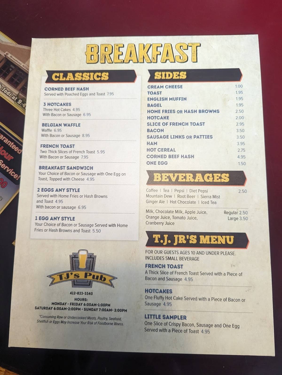 Menu at Jodi B's Restaurant, Pittsburgh, Ardmore Blvd