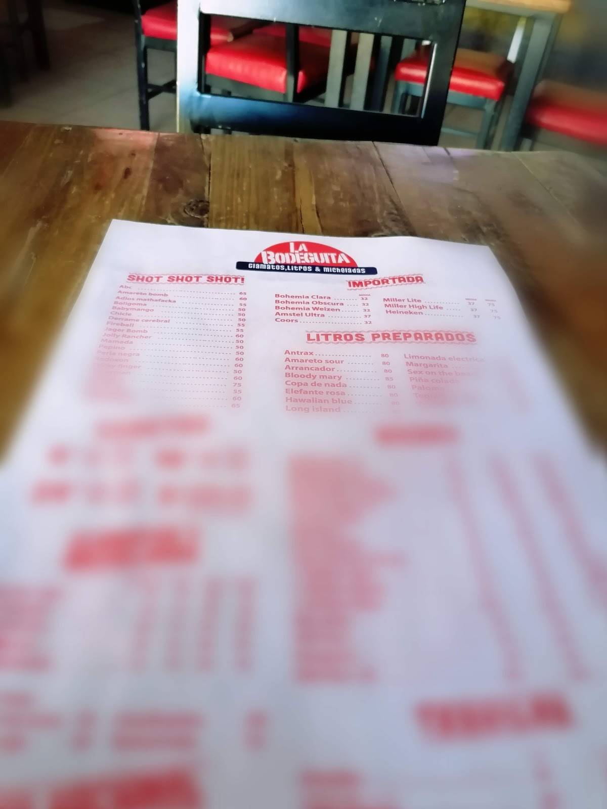 Carta del pub y bar La Bodeguita Gómez Morín, Ciudad Juarez, Blvd ...