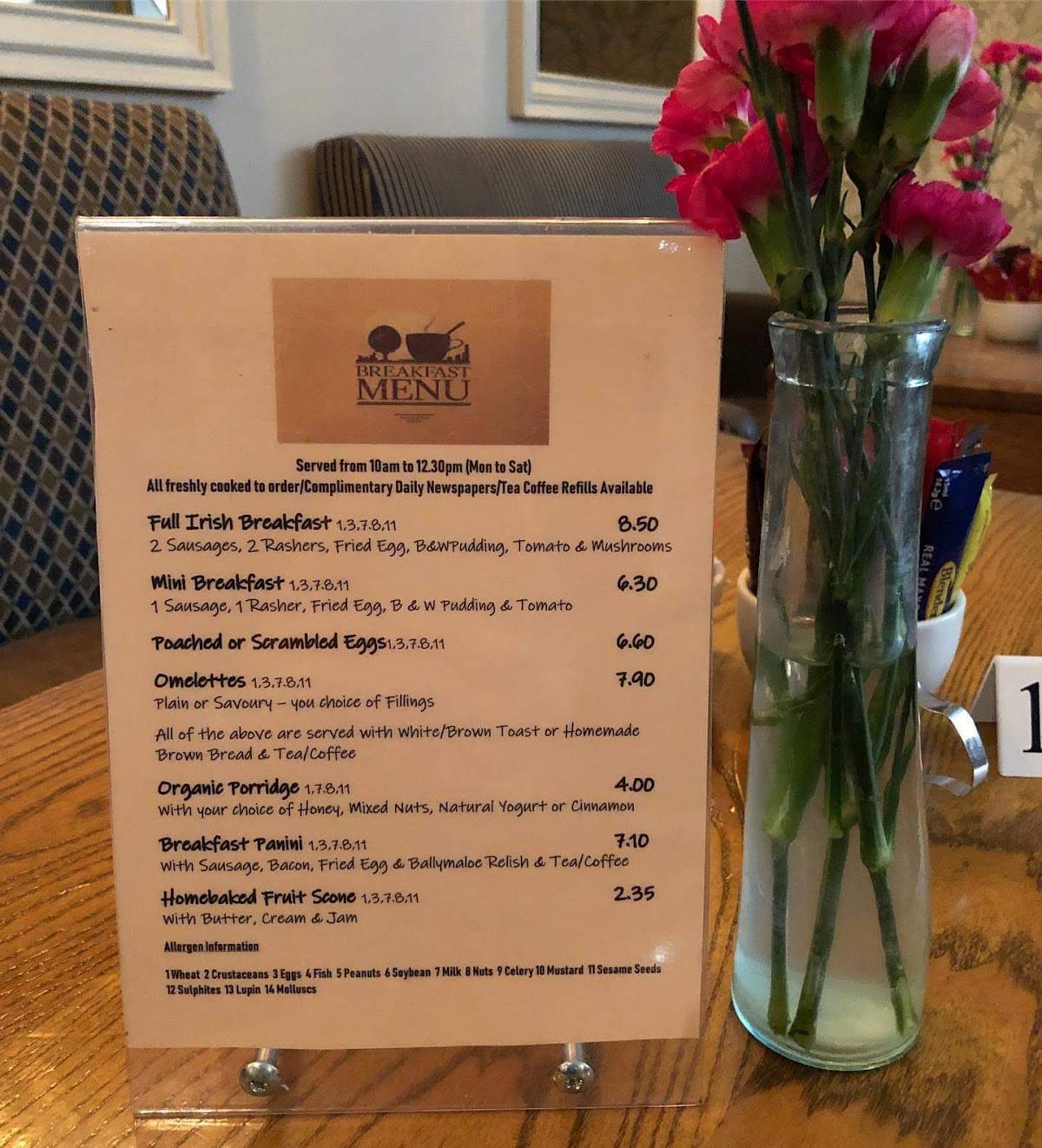 Menu at Larkin’s Bar and Lounge, Edenderry