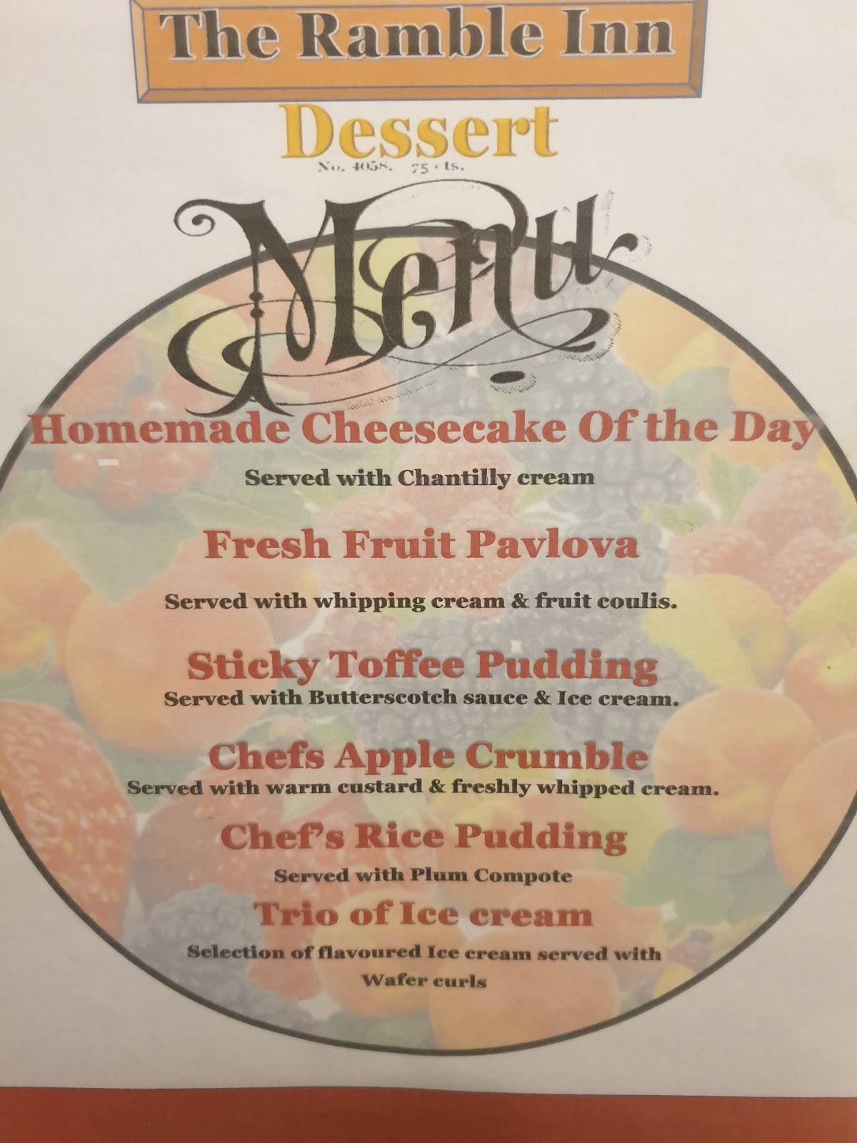 Menu at McLarnons Ramble Inn pub & bar, Antrim