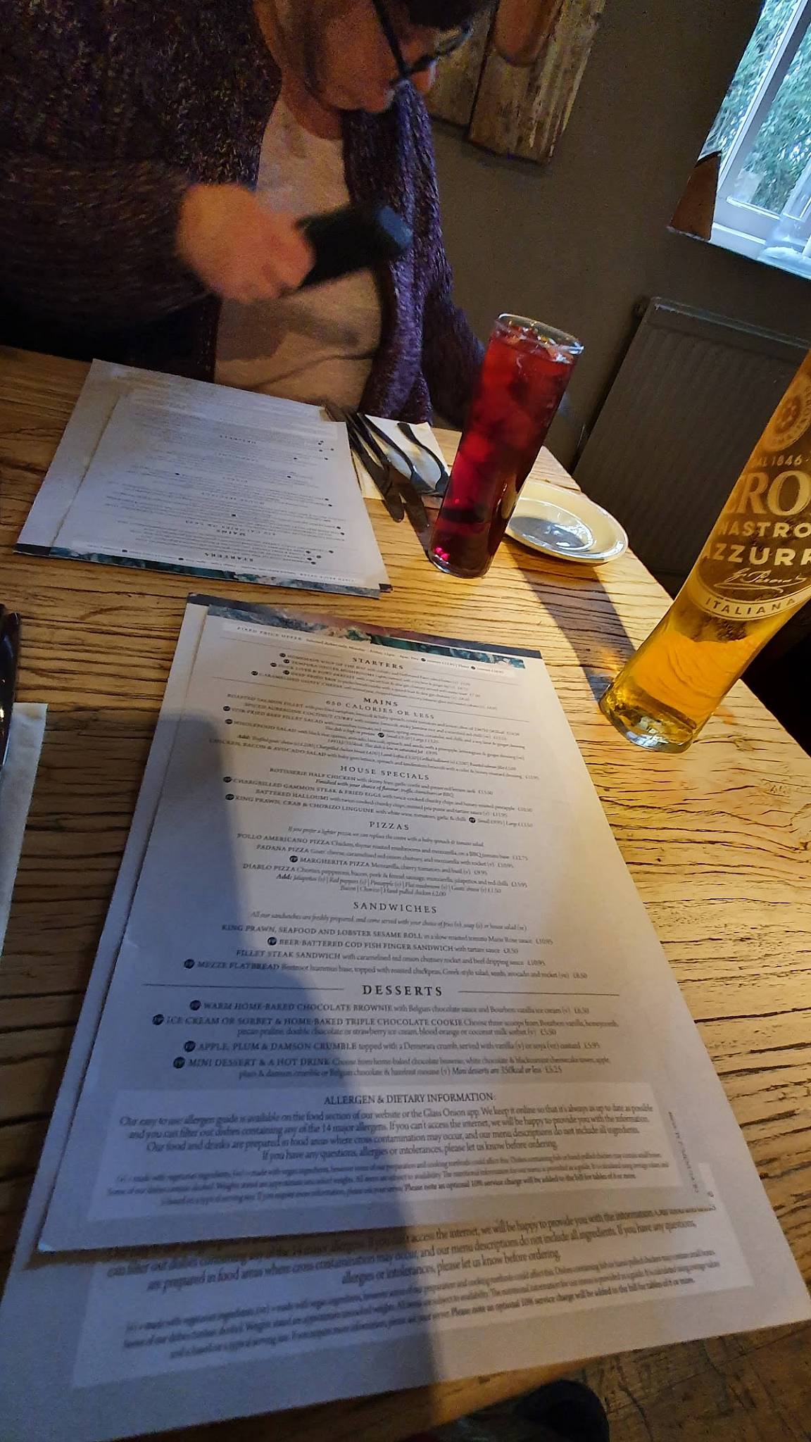 Menu at Old Cottage Lisvane pub & bar, Cardiff