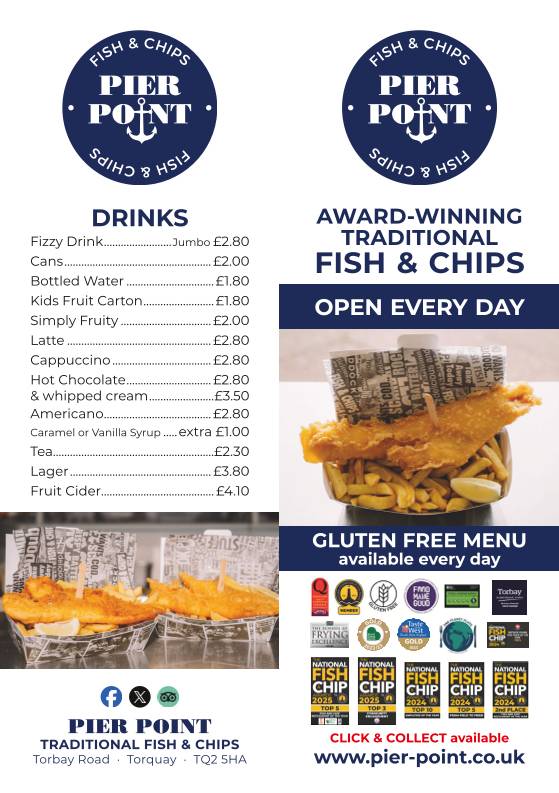 Menu at Pier Point Restaurant and Bar, Torquay