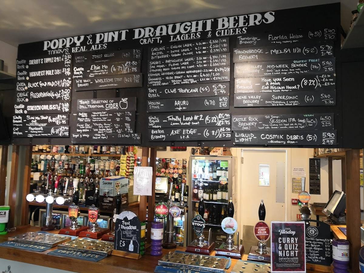 Menu at Poppy & Pint pub & bar, West Bridgford