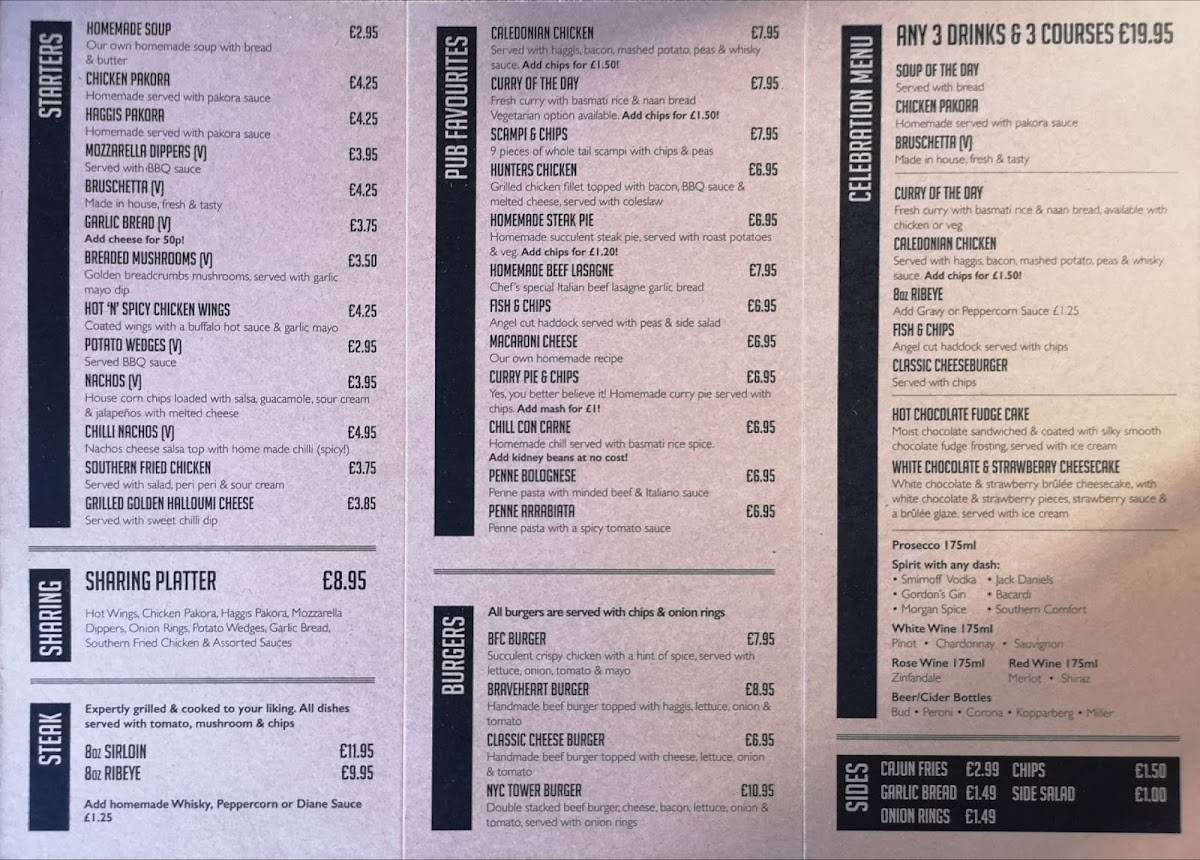 Menu at Red Fox Inn pub & bar, Bishopton