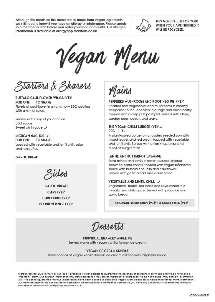 Menu at Red Hawk pub & bar, Brough