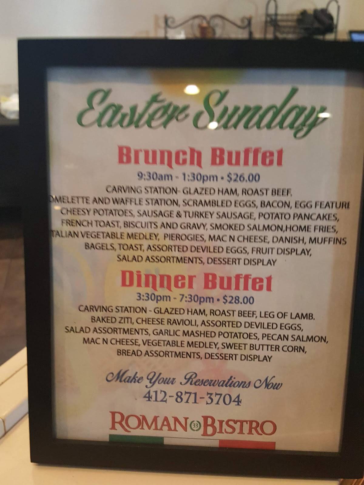Menu at Roman Bistro pub & bar, Pittsburgh, Ardmore Blvd