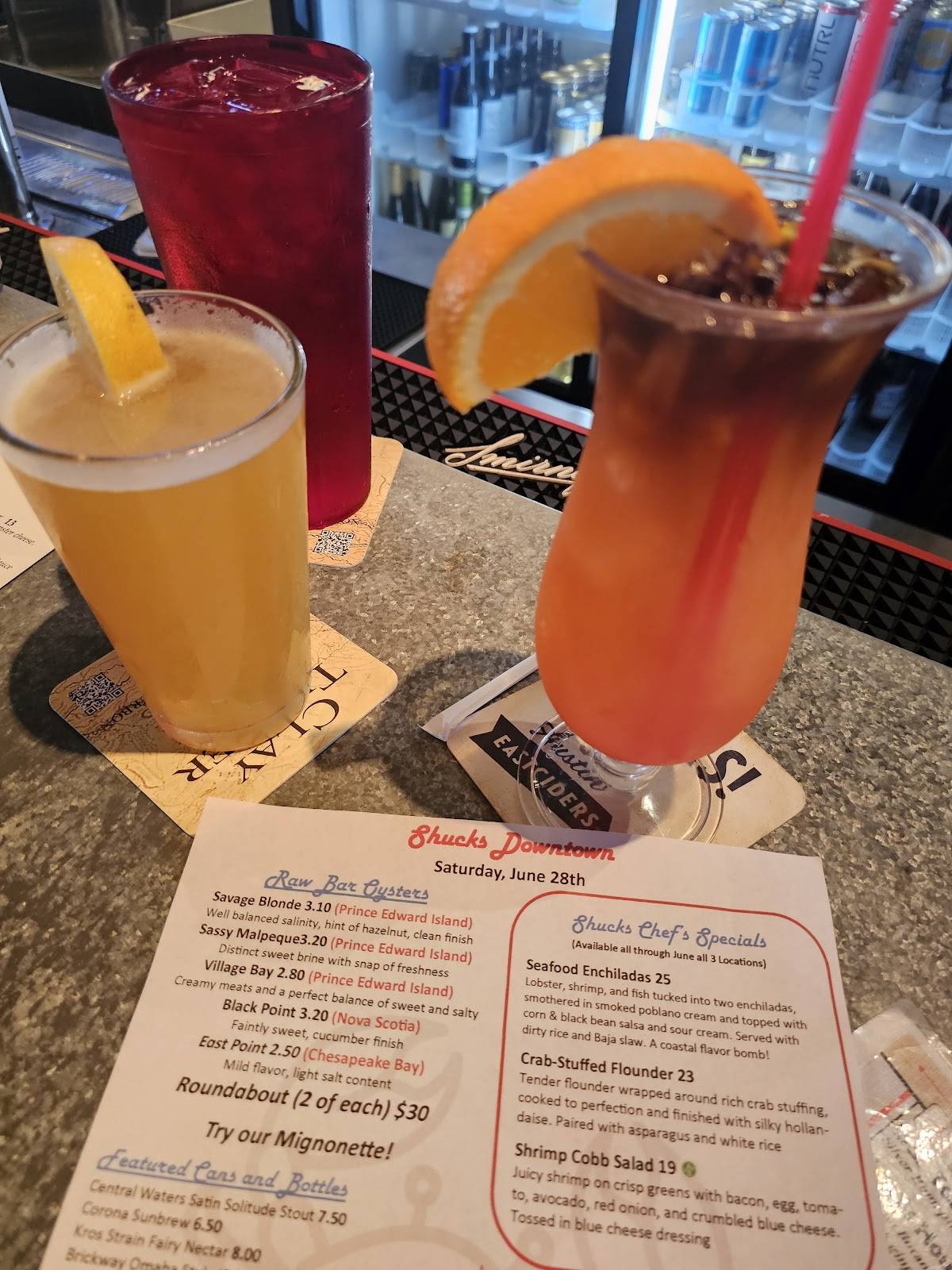 Menu at Shucks Fish House & Oyster Bar, Omaha, Leavenworth St