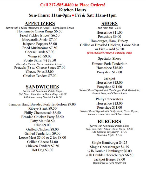 Menu at Silver Sevens Gaming Pub & Parlor, Springfield