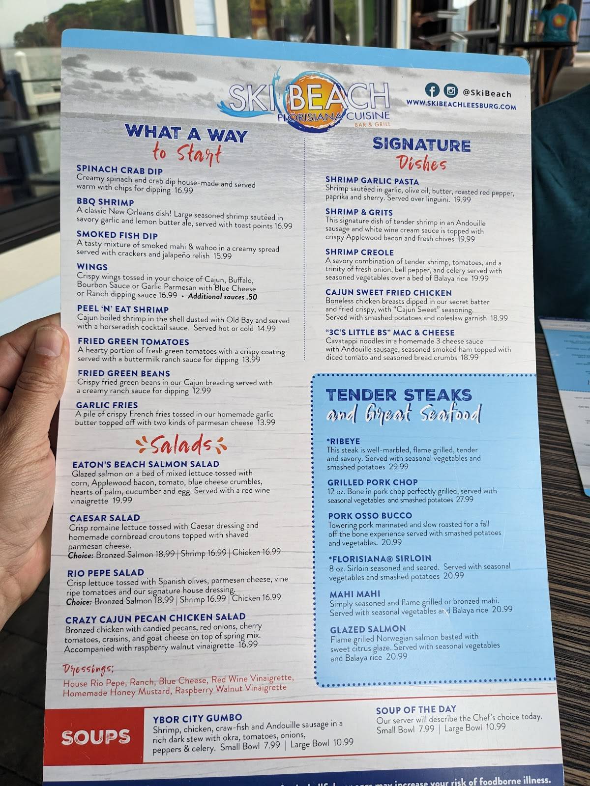 Menu at Ski Beach Bar and Grill, Leesburg