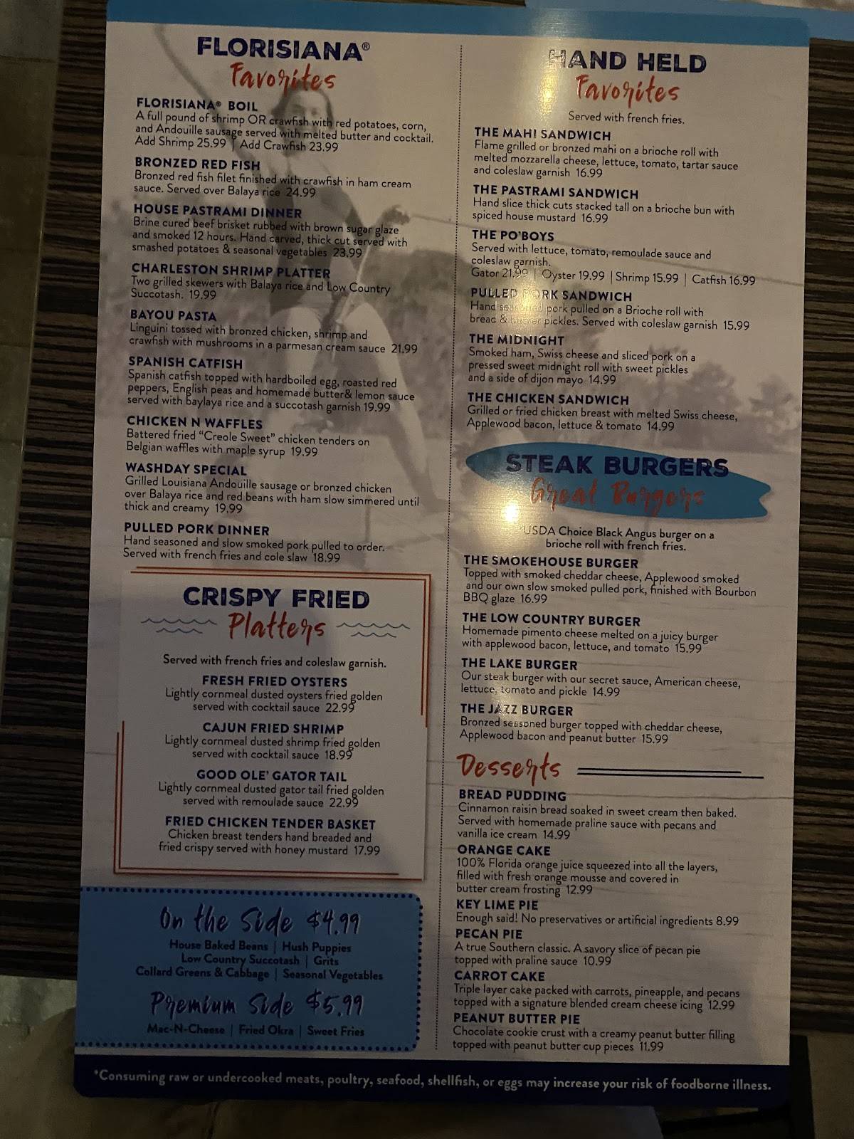 Menu at Ski Beach Bar and Grill, Leesburg