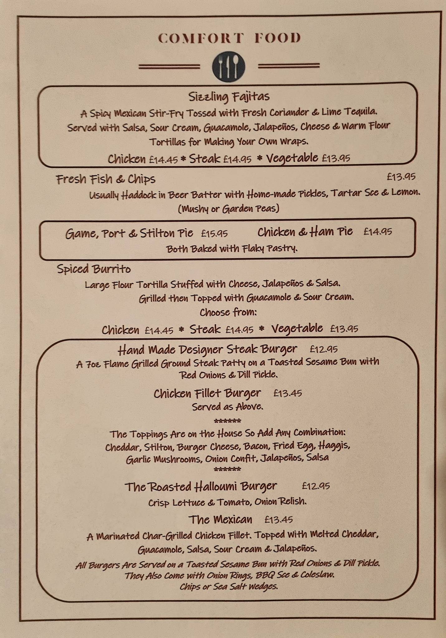 Menu at The Gordon Arms Hotel, West Linton pub & bar, West Linton